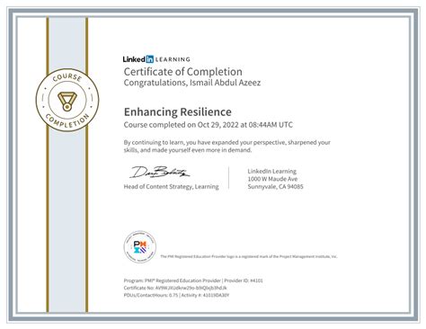 Ismail Abdul Azeez On Linkedin Certificate Of Completion