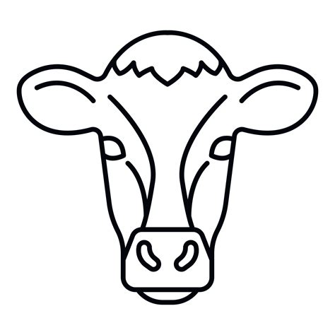 Cow Head Icon Outline Style 15305750 Vector Art At Vecteezy