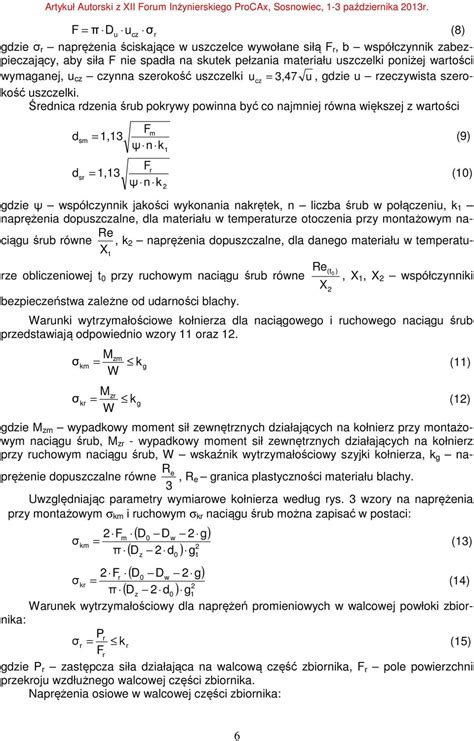 Modelowanie Numeryczne Rozk Adu Napr E W Zbiorniku Ci Nieniowym Numerical Modeling Of Stress