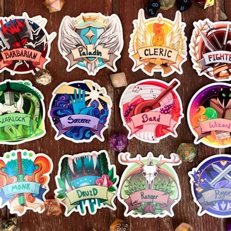 Dnd Class Stickers Vinyl Waterproof Sticker Class Hit Dice Etsy