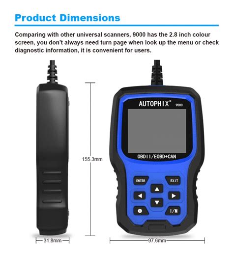 Autophix 9000 Obdii Eobd Can Universal Code Reader A247 Gear