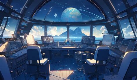 spaceship with celestial navigation charts premium ai generated image