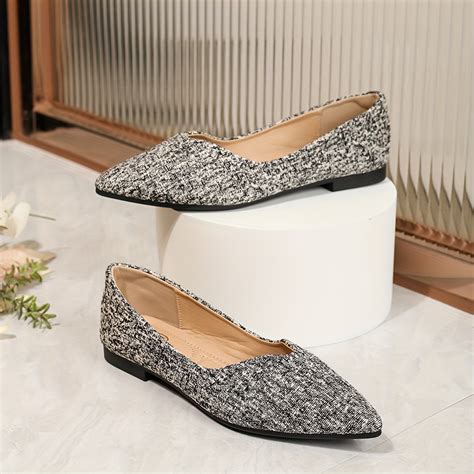 Womens Solid Color Trendy Flats Shallow Mouth Slip Temu United Kingdom
