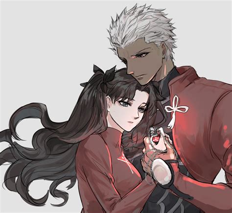 Tohsaka Rin And Archer Fate And 1 More Drawn By Kurokawakarasu