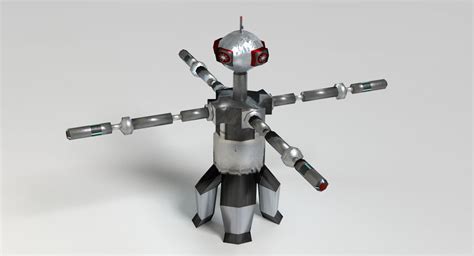 로우 폴리 적 로봇 3d 모델 8 3ds Blend Dae Fbx Obj Free3d