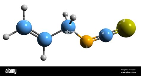3d Bild Der Skelettformel Von Allyl Isothiocyanat Molekulare