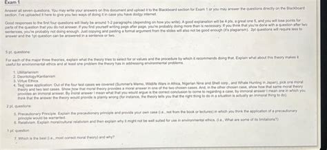 Exam Answer All Seven Questions You May Write Your Chegg