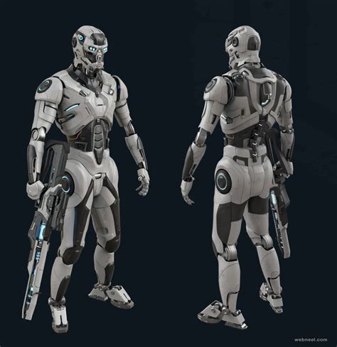 20 creative scific 3d robot models and game character designs