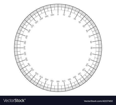 Circle Measurement Scale Degrees Royalty Free Vector Image