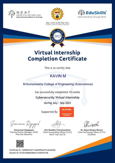 Kavin Murugesan On Linkedin Cybersecurity Virtualinternship Aicte