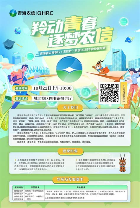 10月22日专场：青海省农商银行（农信社）系统2025年度校园招聘 数学与统计学院