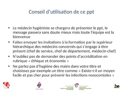 Ppt Conseil Dutilisation De Ce Ppt Le Médecin Hygiéniste Se Chargera