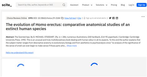 The Evolution Of Homo Erectus Comparative Anatomical Studies Of An