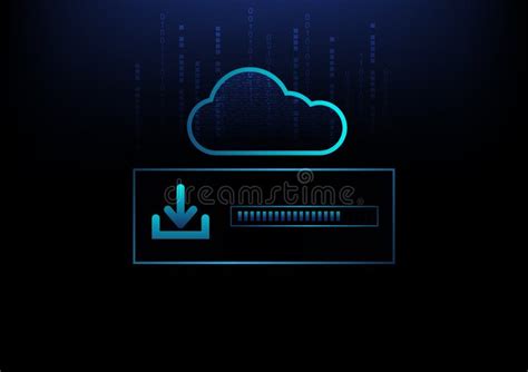 Cloud Computing Technology Background Download Digital Data Concept Stock Vector Illustration