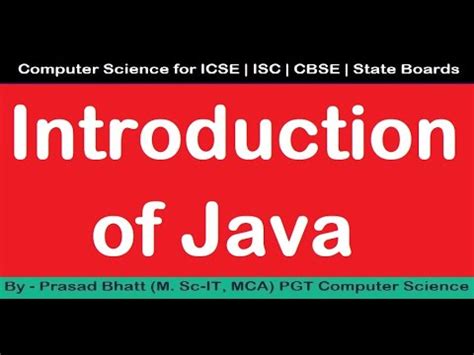 Introduction Of Java ICSE Java ISC Java Class Java Class Java Class Java