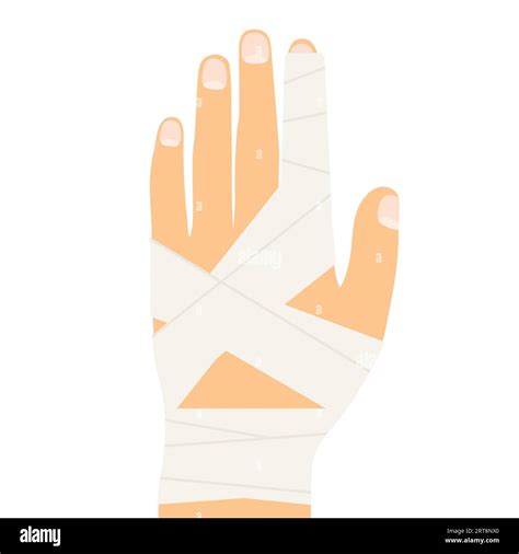 Injured Finger With Bandage Vector Illustration Stock Vector Image