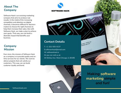 Free Tri Fold Software Marketing Brochure Template To Edit Online