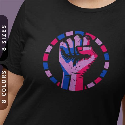 Bisexual Pride Flag Shirt Subtle Bi Pride T Shirt Resist Fist Shirt