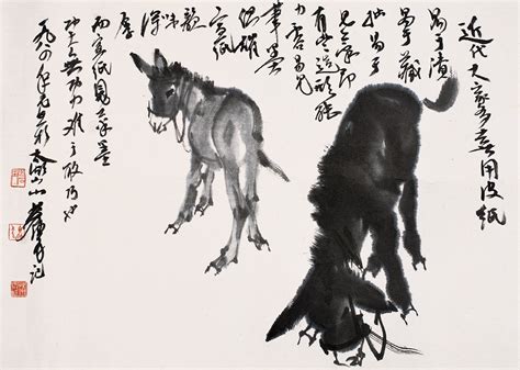 黄胄 双驴图 镜心 荣宝拍卖 第55期中国艺术精品拍卖会 北京荣宝 拍品价格 图片 拍卖专场 拍卖会预展 拍卖会结果 卓克拍卖频道