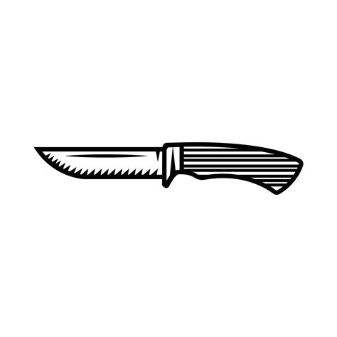 Vintage Retro Hunt Knife For Camping Can Be Used Like Emblem Logo