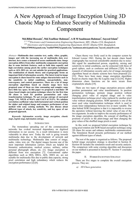 Pdf A New Approach Of Image Encryption Using 3d Chaotic Map To
