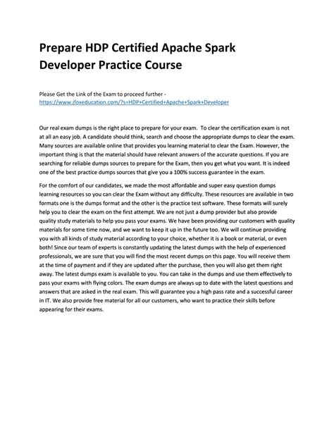 ppt prepare hdp certified apache spark developer practice course