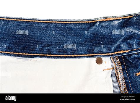 Piece Of Blue Jeans Fabric Isolated On White Background Rough Uneven
