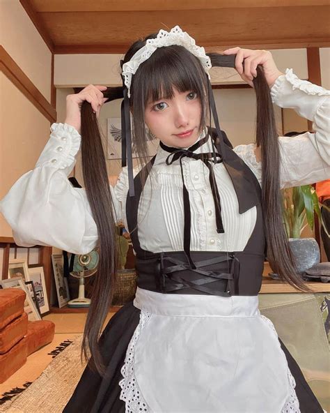 秋元るいさんのインスタグラム写真 秋元るいinstagram「キャンフルの、jillさんコラボラペルルメイド服やっと着れた ️ ️ ️