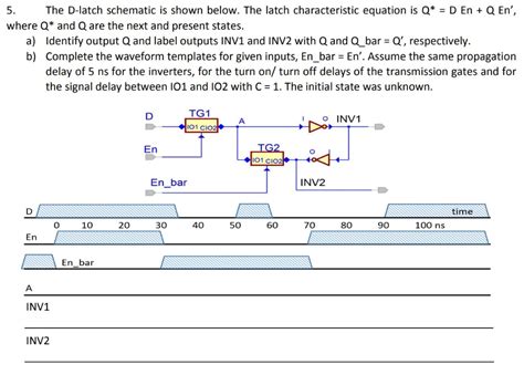 Solved The D Latch Schematic Is Shown Below The Latch Chegg