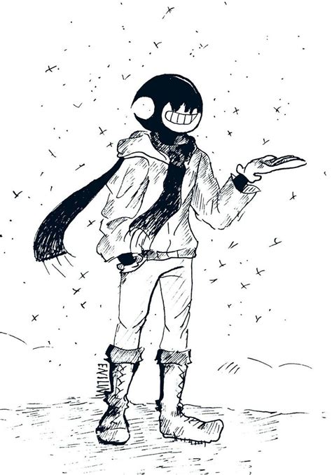 An Ink Drawing Of A Person Wearing A Helmet And Holding A Plate With