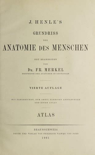 J Henle S Grundriss Der Anatomie Des Menschen By Jacob Henle Open