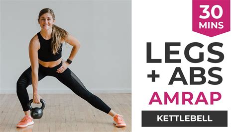 30 Minute Kettlebell Legs And Abs Workout AMRAP Workout YouTube