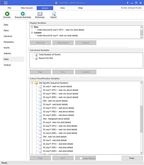 Mp Sir Table Tab — Seerstat Help System