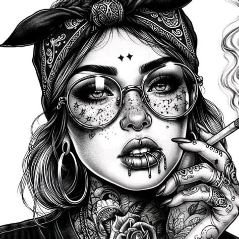 T Shirt Design Naughty Beauty Girl Smoke Bold Edgy And