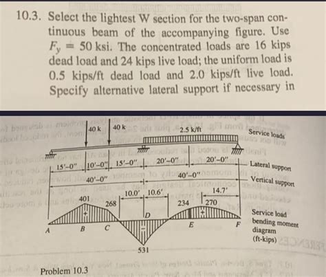 Solved Select The Lightest W Section For The Chegg