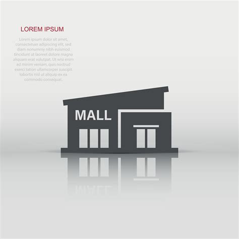 Icono De Centro Comercial En Estilo Plano Almacenar Ilustración