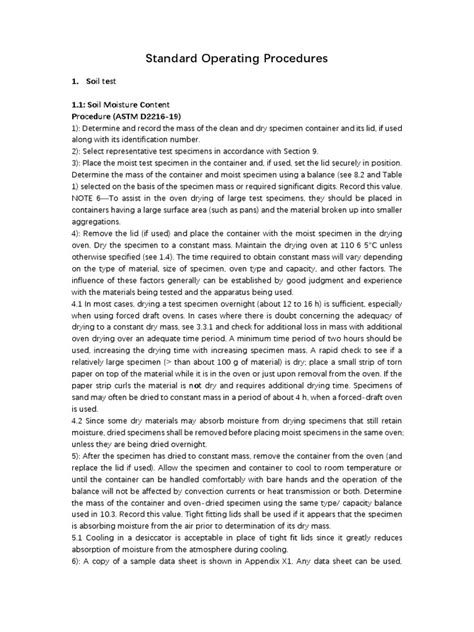 Standard Testing And Operating Procedures 2 Pdf
