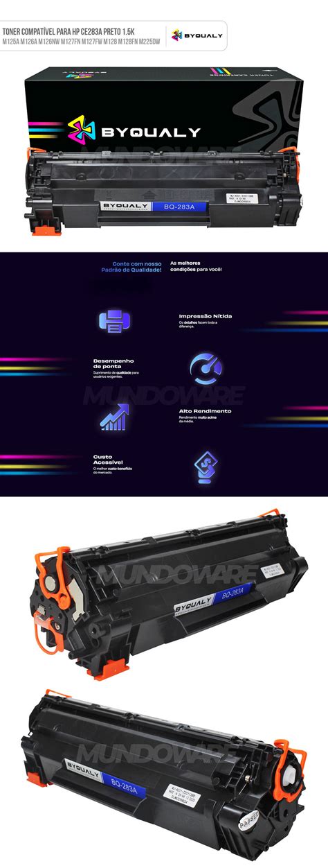 Toner Compatível HP CF A A ByQualy Preto Mundoware