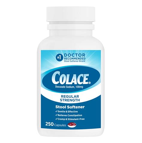 Colace Regular Strength Stool Softener 100 Mg Capsules 250 Count