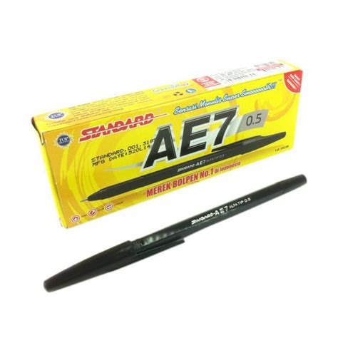 Jual Pulpen Standard Ballpoint Standard Ae 7 Warna Hitam Pack 12 Pcs