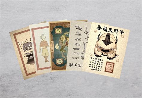 Avatar The Last Airbender Wanted Poster Set Avatar Poster Etsy Polska