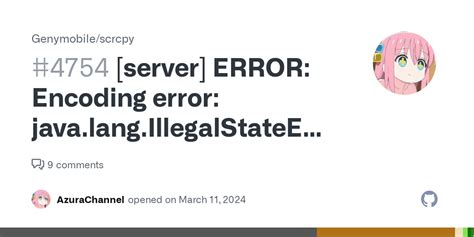 Server Error Encoding Error Javalangillegalstateexception Null