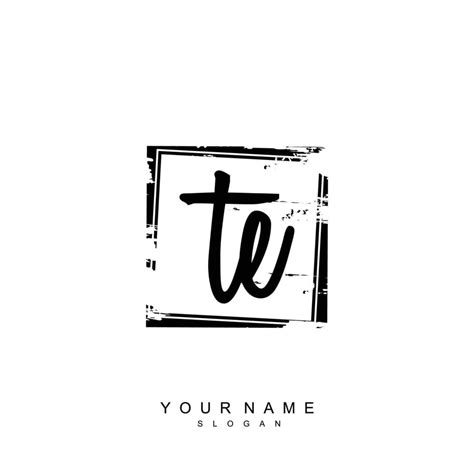 Initial Te Monogram With Grunge Template Design 22077190 Vector Art At