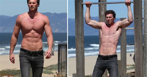 Derek Theler Shirtless Workout At The Beach Oh Yes I Am
