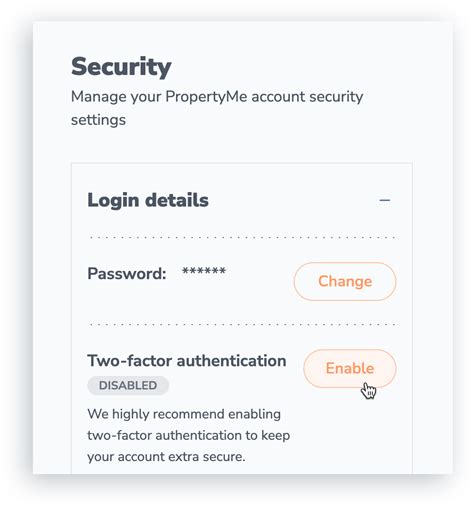 Enabling Two Factor Authentication Propertyme Mobile App Propertyme Customer Support
