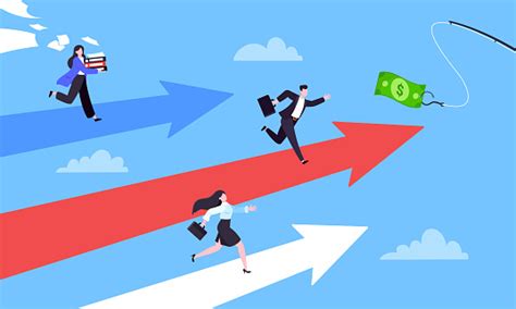 플랫 스타일 디자인 벡터 일러스트레이션 개념을 실행하는 남성과 여성 사업가들과의 비즈니스 경력 경쟁 Championship에 대한 스톡 벡터 아트 및 기타 이미지 Istock