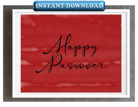Happy Passover Wall Art 4 Printable Passover T Cards Instant
