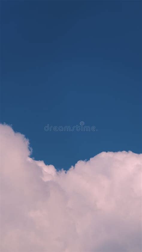 Nature Weather Blue Sky With Moving Cumulus Clouds Slow Moving Cloudscape Weather Concept