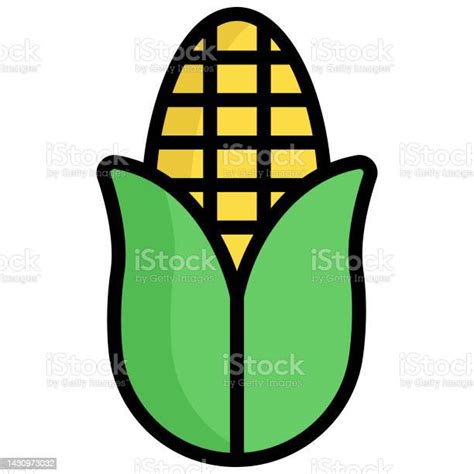 옥수수 벡터 윤곽선 컬러 아이콘입니다 현대적인 색상의 윤곽선 기호 전통적인 요소의 컬렉션 건강한 식생활에 대한 스톡 벡터 아트 및 기타 이미지 Istock