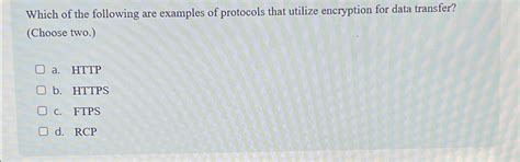 Solved Which Of The Following Are Examples Of Protocols That Chegg
